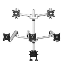 Spring n Swivel Adjustable Five Monitor Desk Mount