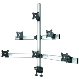 Six Monitor Deluxe Pyramid Desk Mount